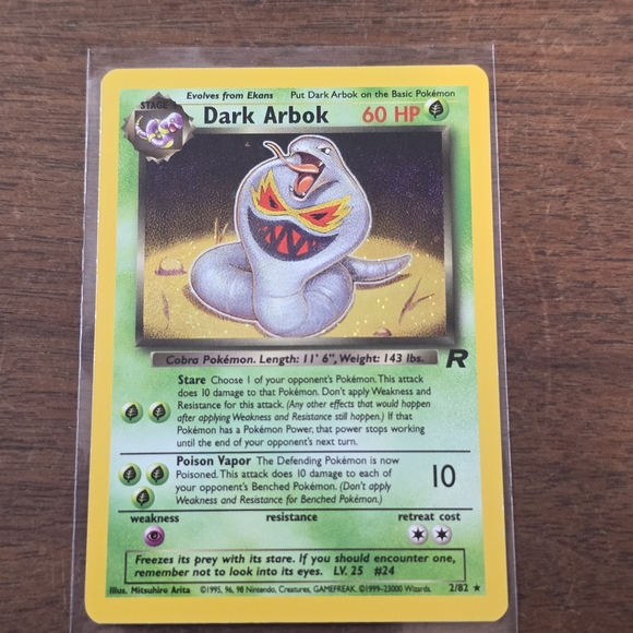 Pokemon | Toys | Pokemon Dark Arbok 2 Team Rocket Holo Rare 282 Card ...